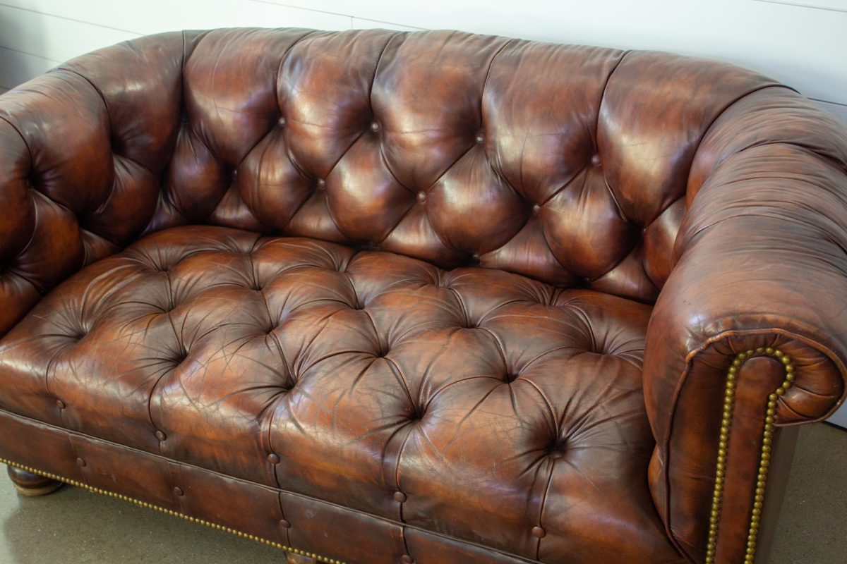 Winston Leather Loveseat - Sugar Creek Event Rentals