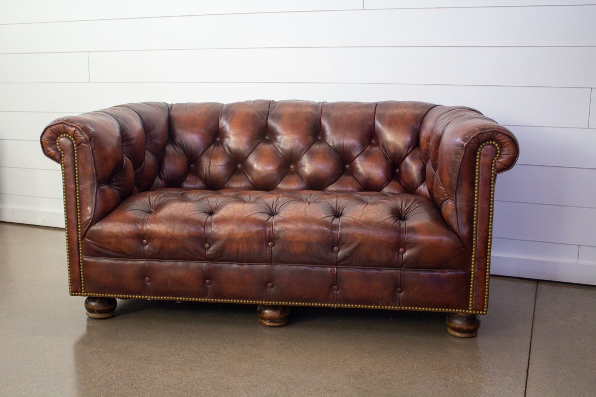 Winston Leather Loveseat - Sugar Creek Event Rentals