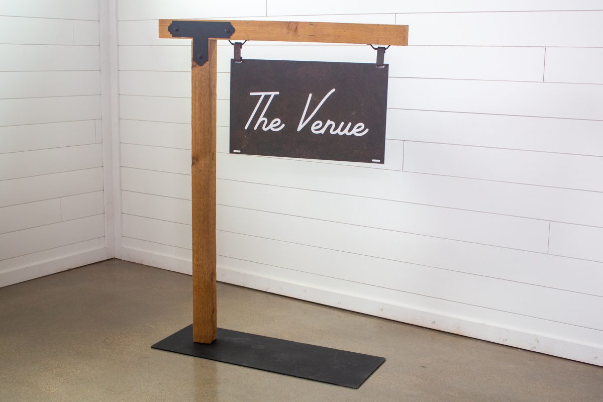 Cedar Sign Posts - Sugar Creek Event Rentals